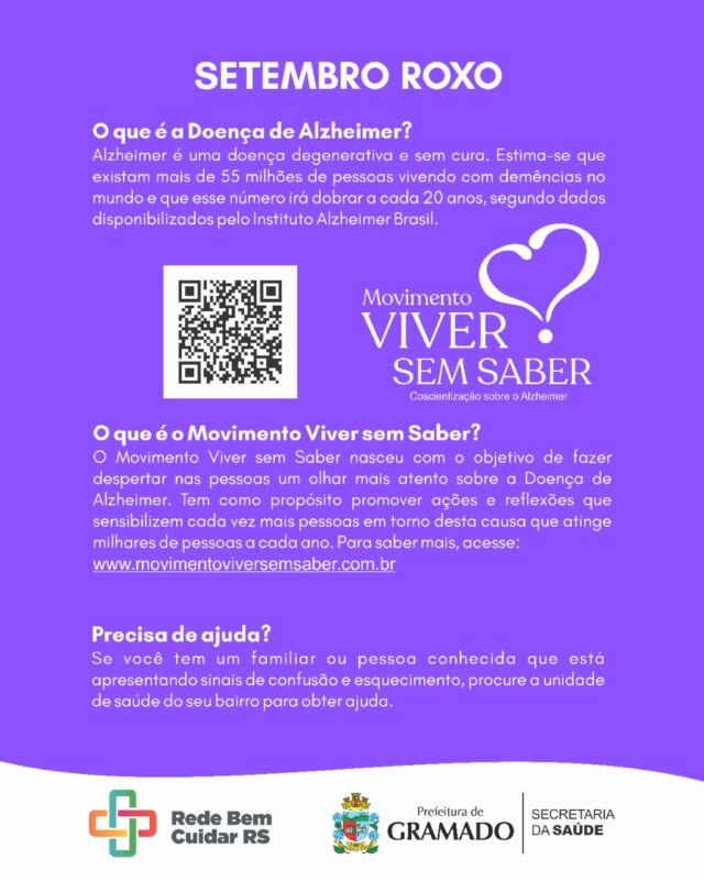 Setembro Roxo: Secretaria da Saúde realizará ações de conscientização ...