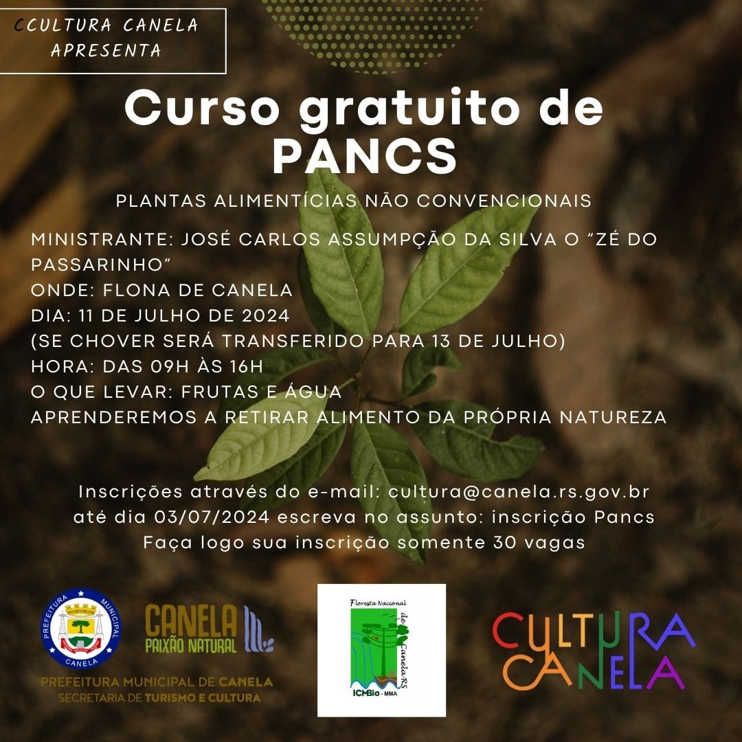 Cultura Canela oferece curso gratuito sobre Plantas Alimentícias Não ...