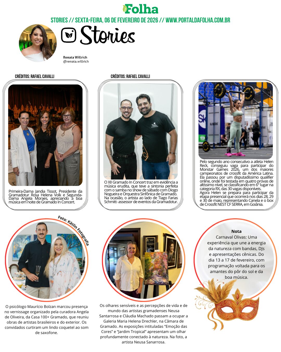 Stories por Renata Willrich | 06/02/2026 | Portal da Folha